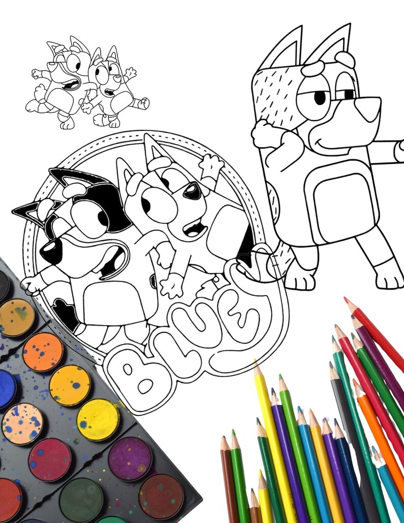 Digital Bluey Coloring Book - Etsy