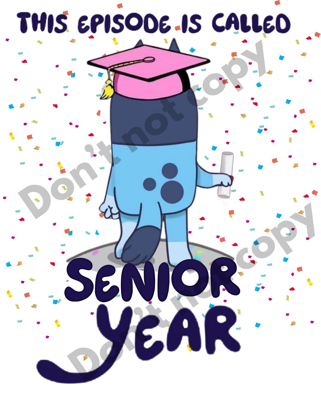 Bluey Graduation Club PNG, Bluey Senior Year Png, Arquivos de decalque ...