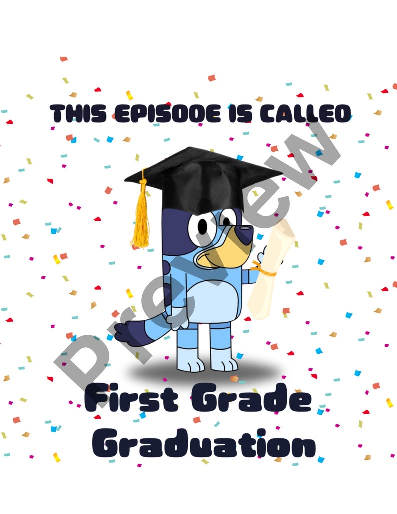 Bluey Graduation Club PNG, Bluey Kindergarten Png, Decal Files, Car ...