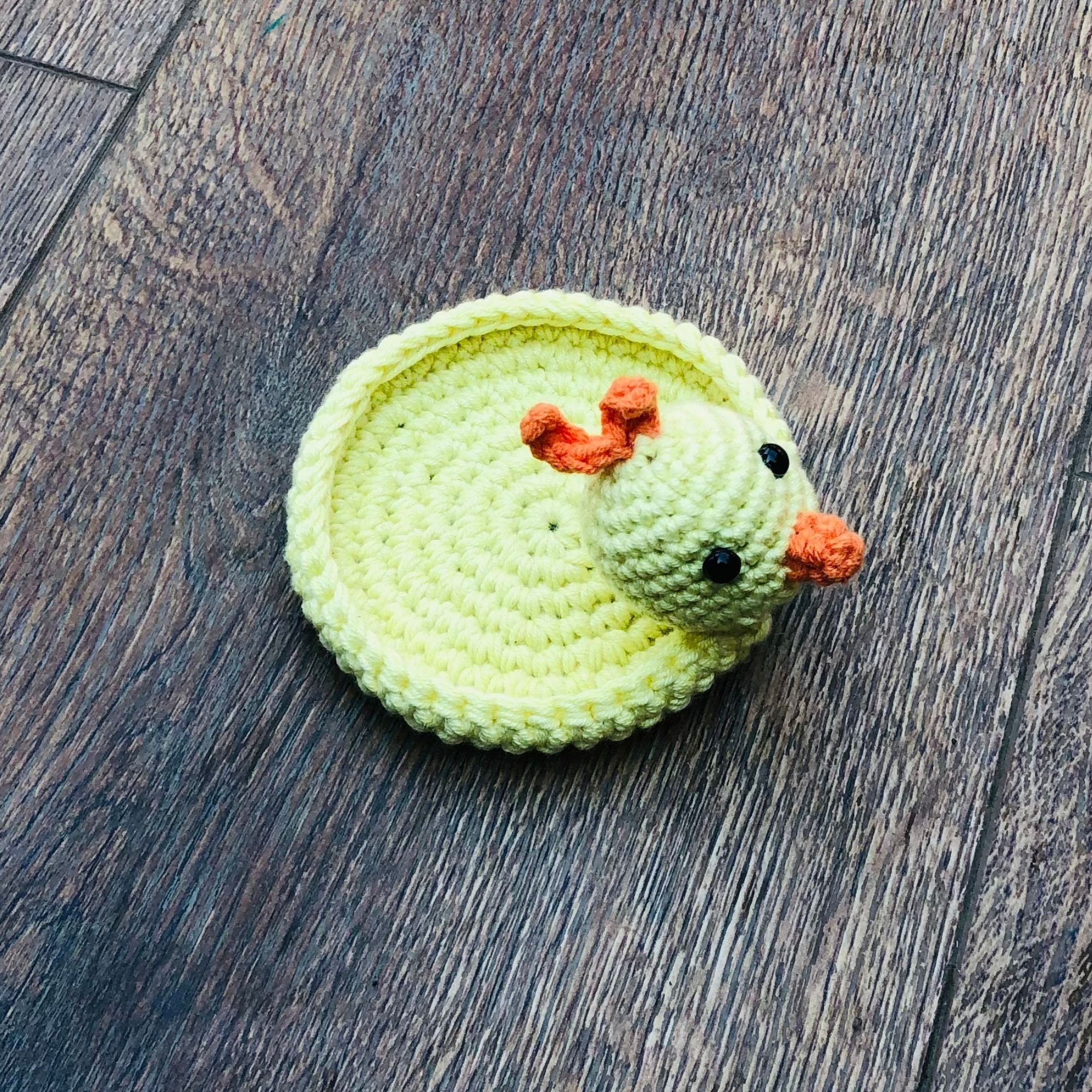 Coaster Crochet Pattern: Duck Design, Handmade Cute Amigurumi Animal ...