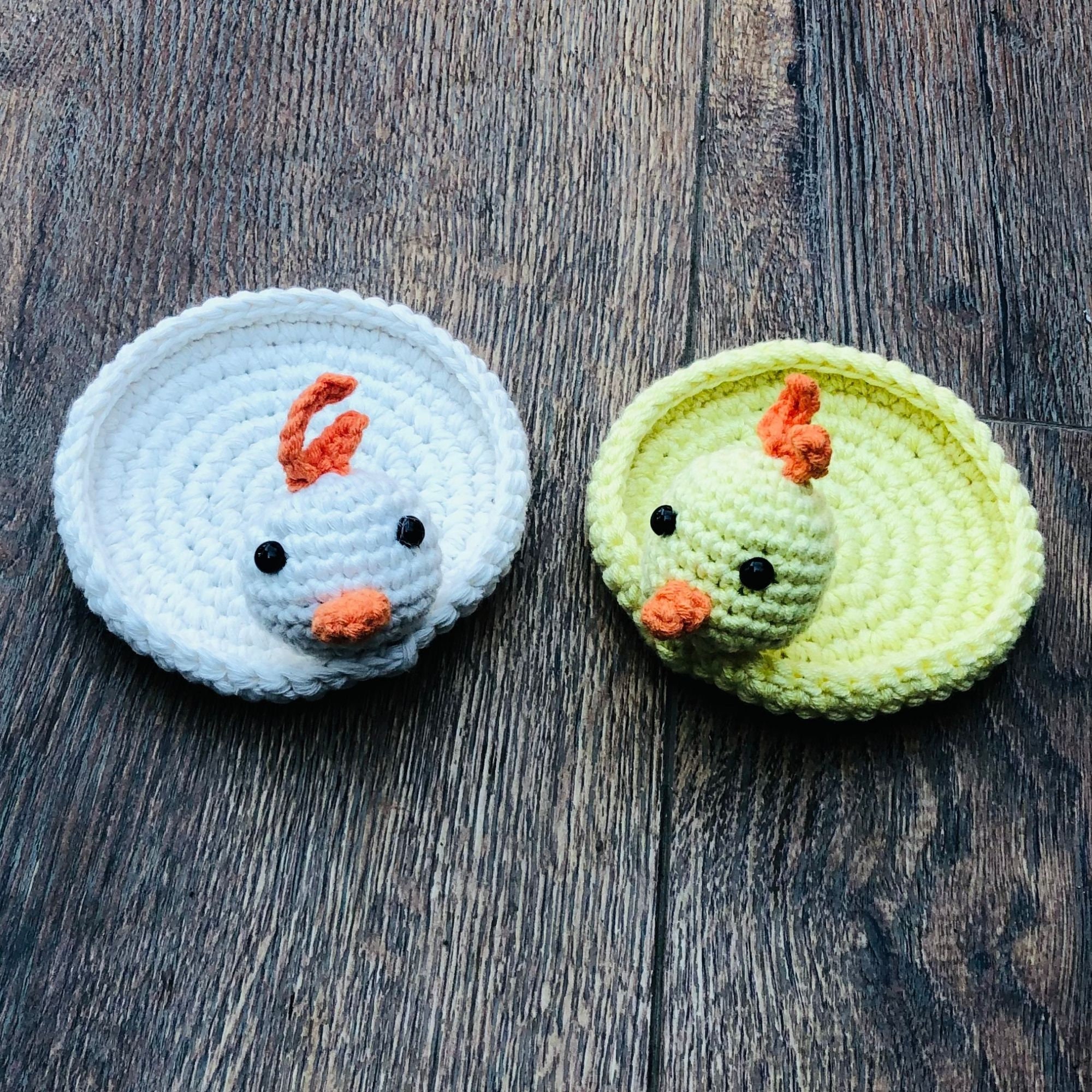 Coaster Crochet Pattern: Duck Design, Handmade Cute Amigurumi Animal ...