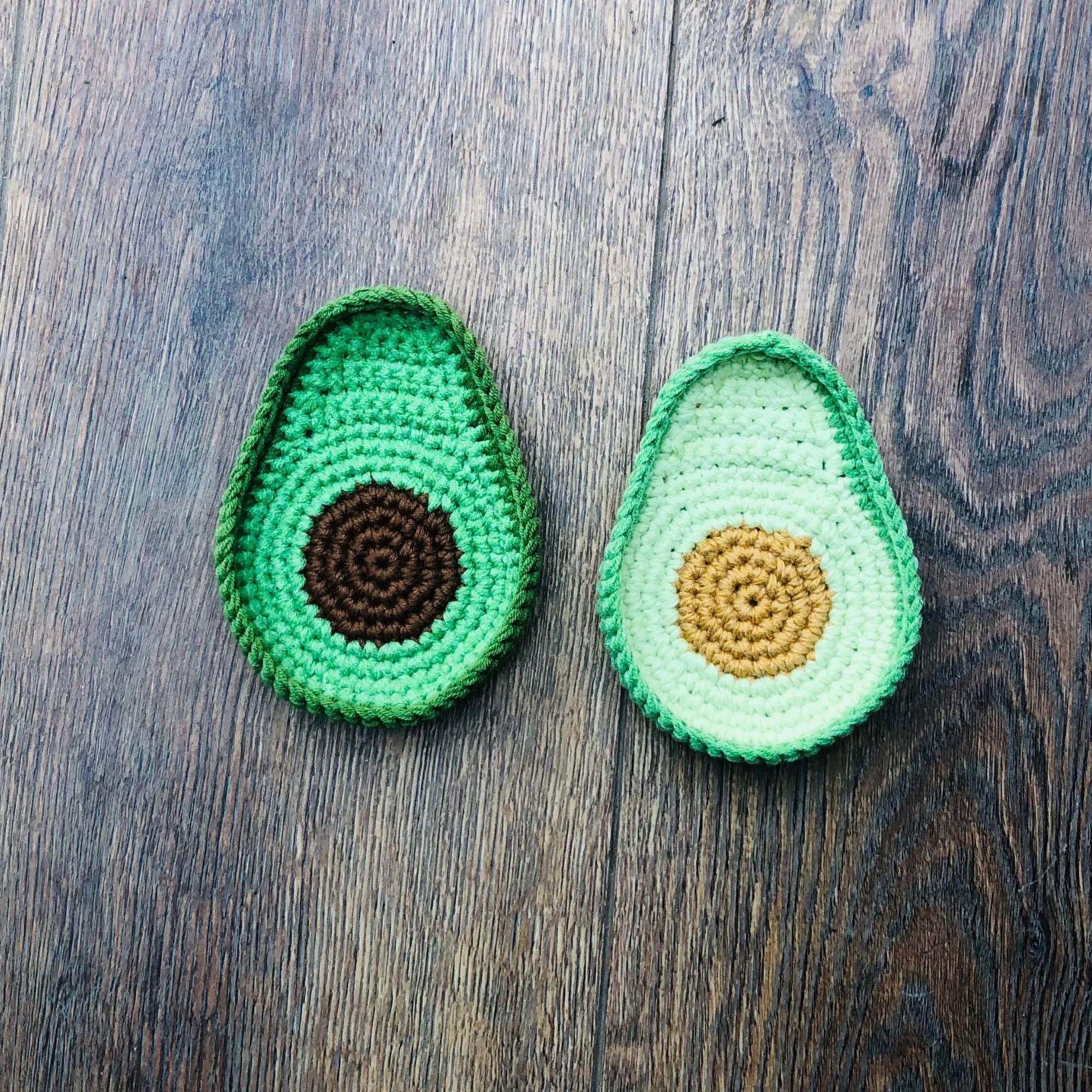 Crochet Avocado Coaster: Easy DIY Pattern for Cute - Etsy