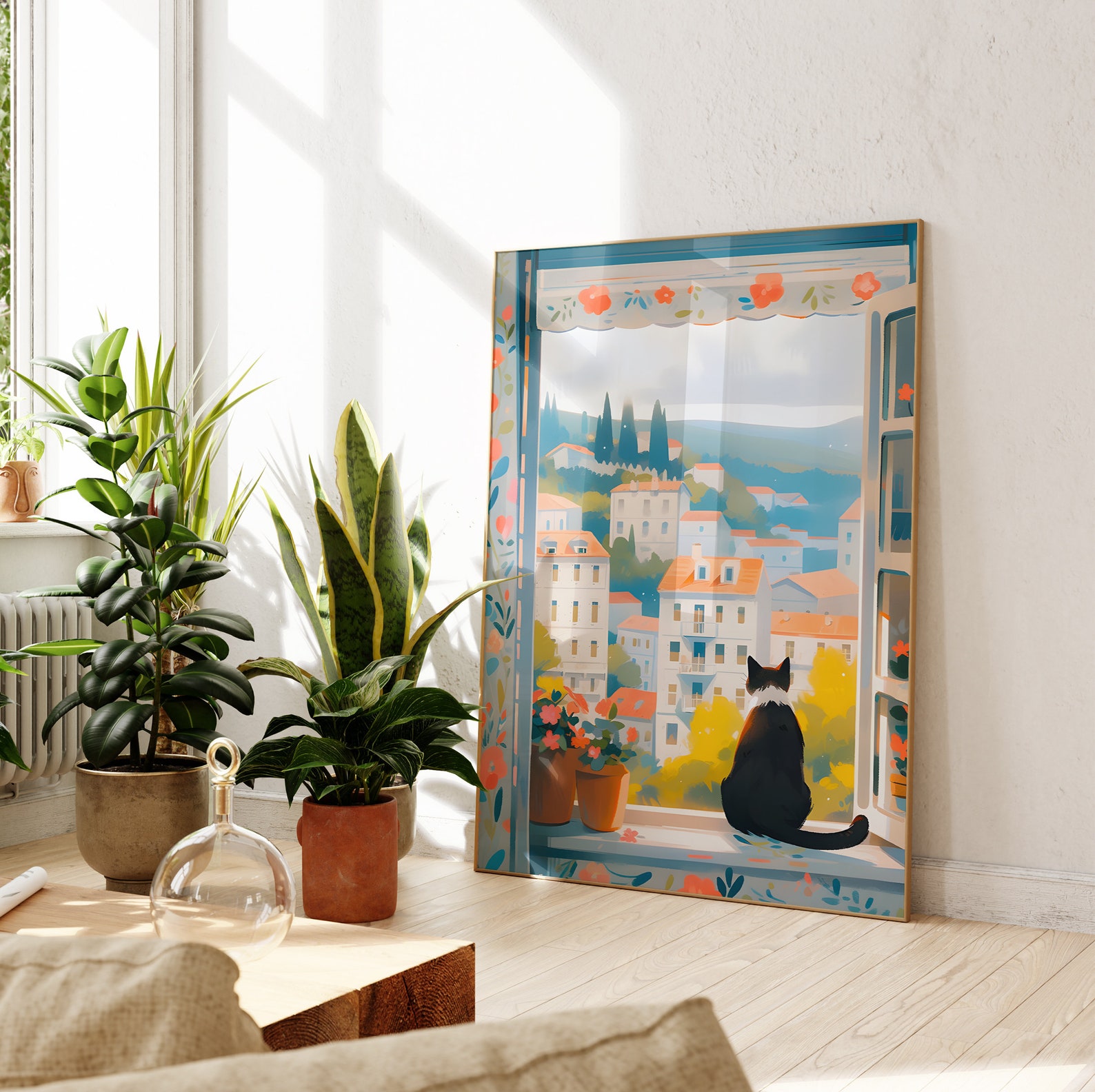 Lovely Cat Poster of Central Europe Landscape Print of Lovely Cat ...