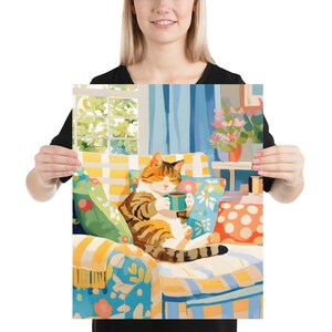 Lovely Tabby Cat Poster of Brown Tabby Cat Wall Art of Cat Gifts for ...