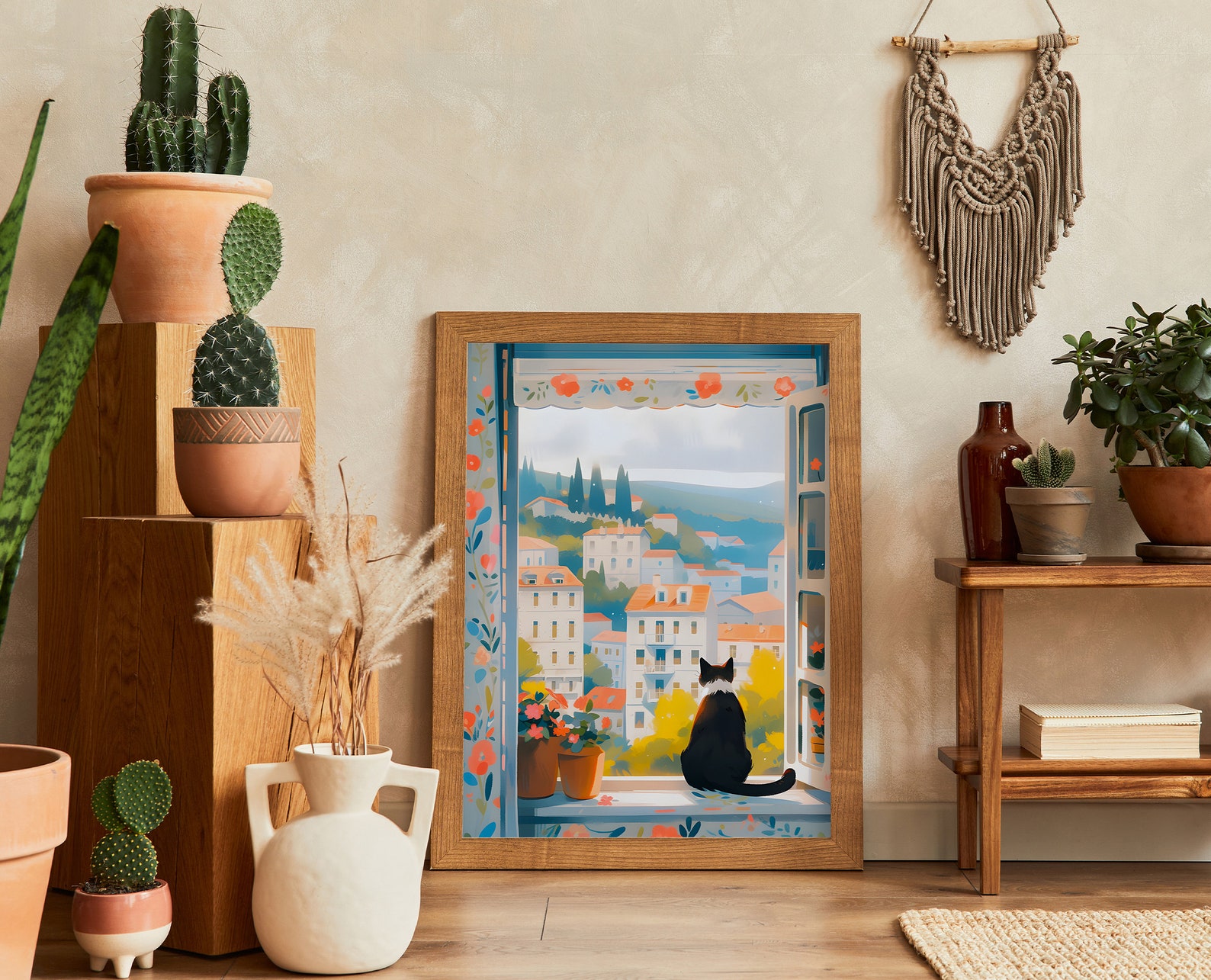 Lovely Cat Poster of Central Europe Landscape Print of Lovely Cat ...