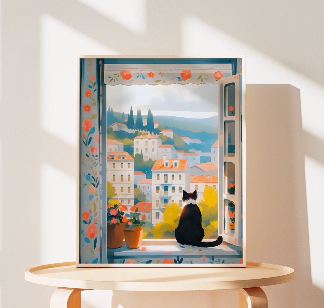 Lovely Cat Poster of Central Europe Landscape Print of Lovely Cat ...