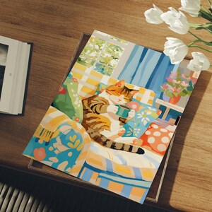 Lovely Tabby Cat Poster of Brown Tabby Cat Wall Art of Cat Gifts for ...