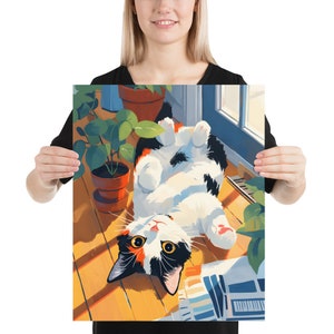 Lovely Cat Art Print of Calico Cat Poster of Cat Home Décor of Cute ...
