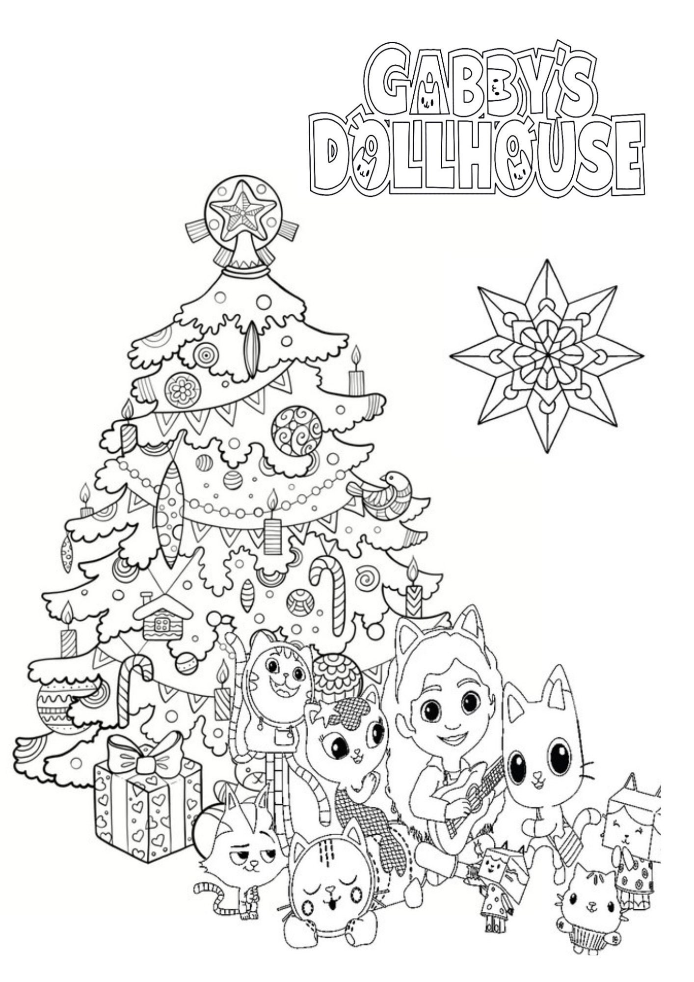 Gabbys Dollhouse Christmas Printable Download Colouring Page - Etsy UK