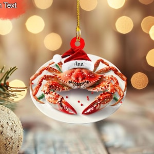 Custom Steamed King Crab Christmas Ornament, Personalized Seafood ...