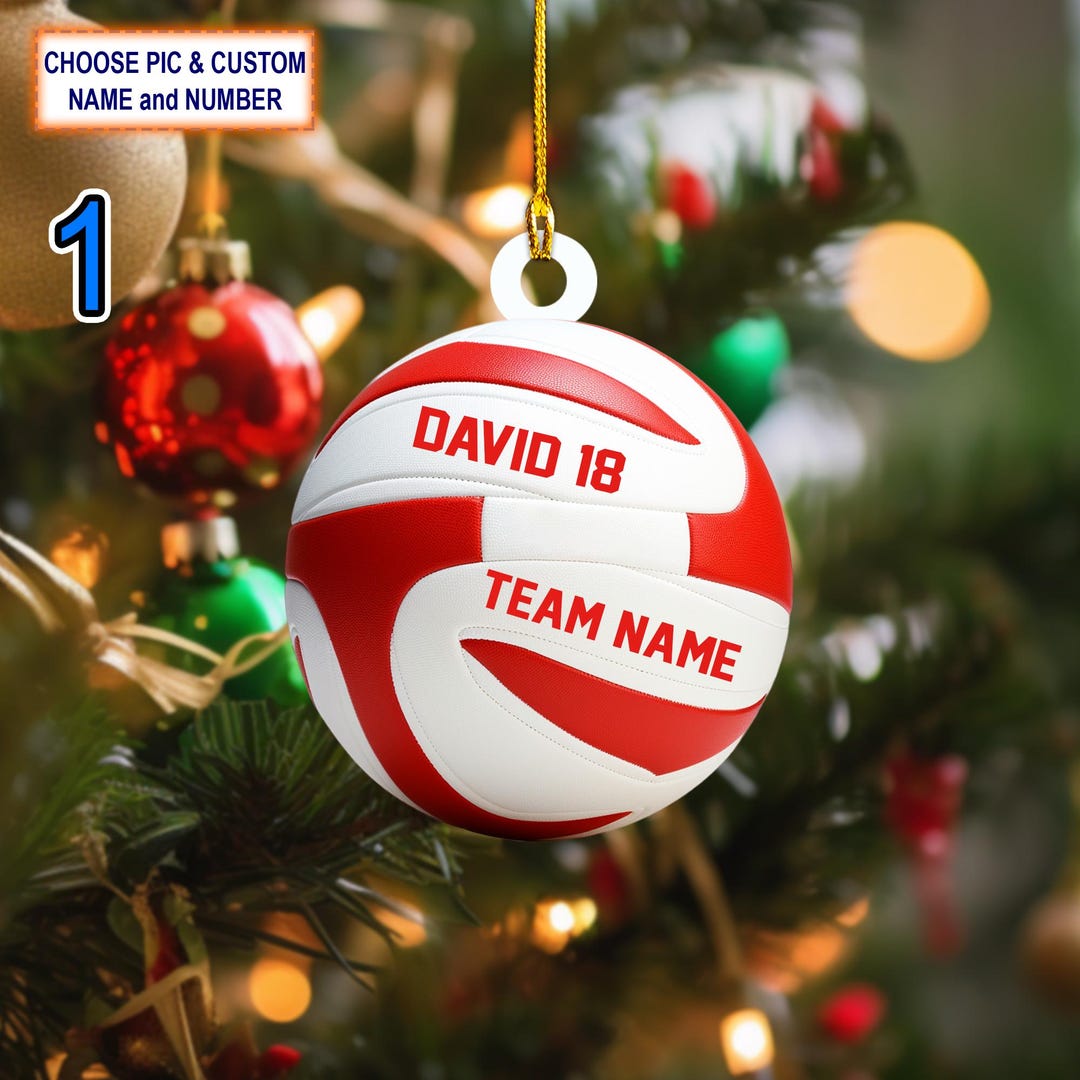 Custom Name Volleyball Christmas Ornament, Christmas Tree Hanging Decor ...