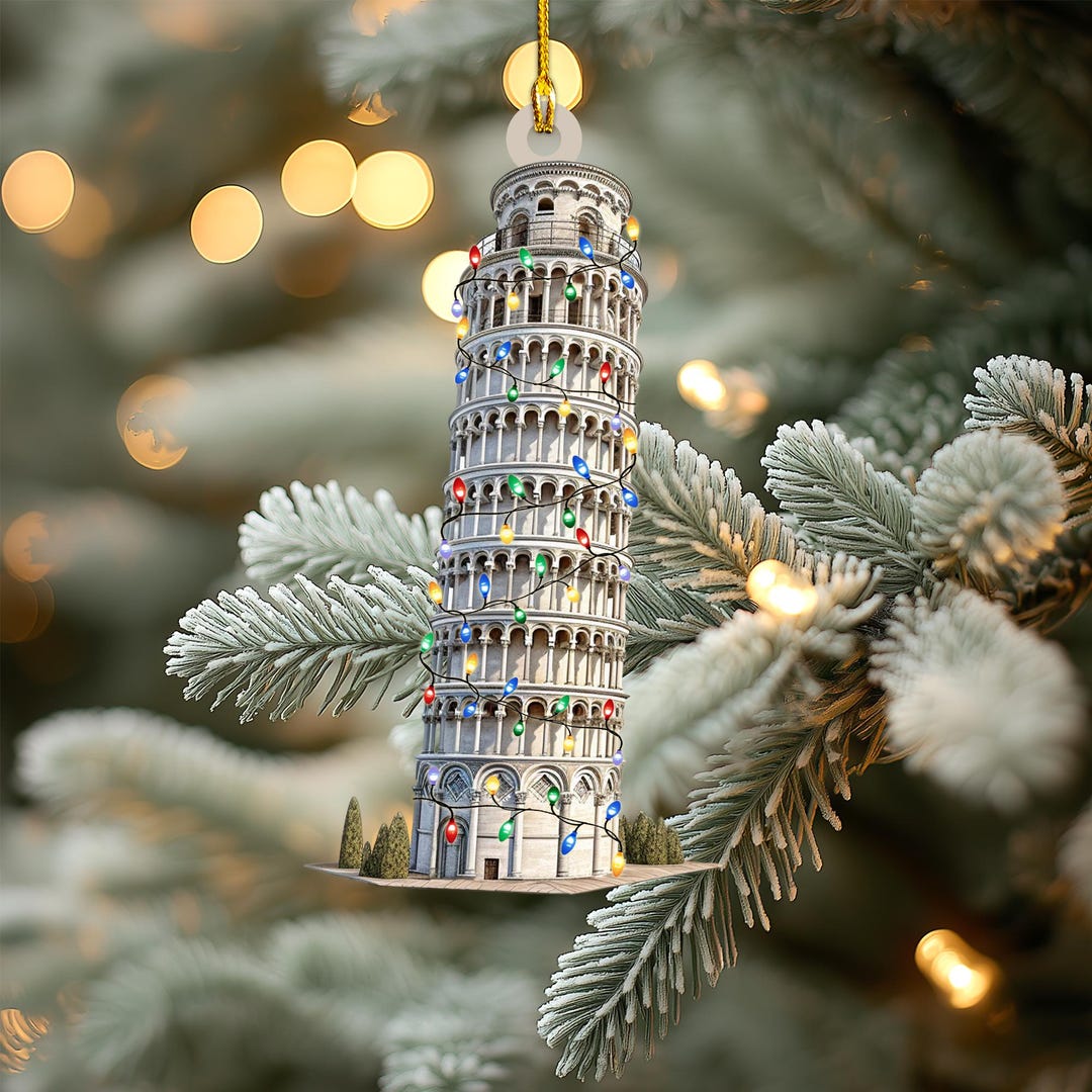 Tower of Pisa Personalized Ornament, Tree Hanging Decor Christmas ...