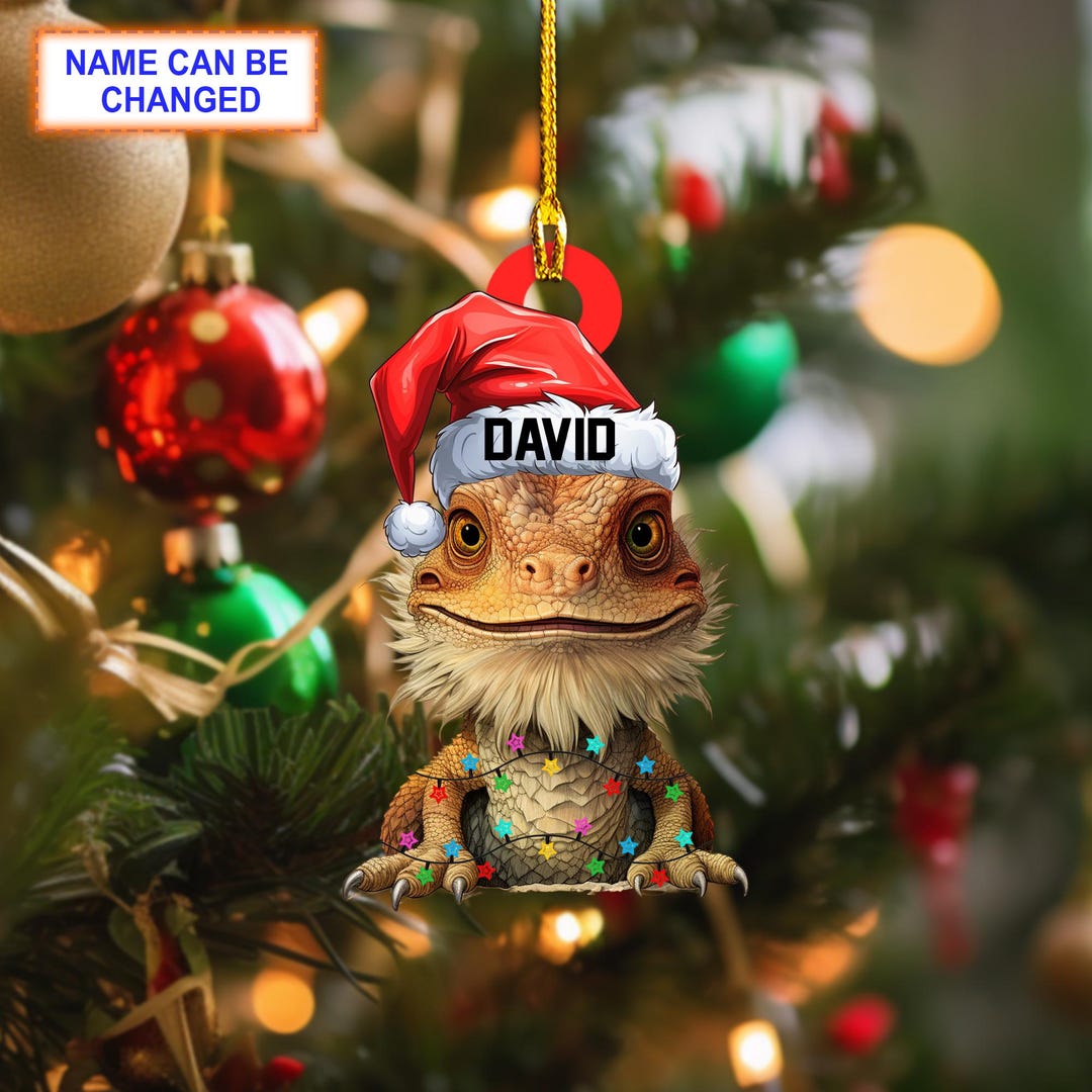 Custom Name Bearded Dragon Christmas Ornament, Christmas Tree Hanging ...