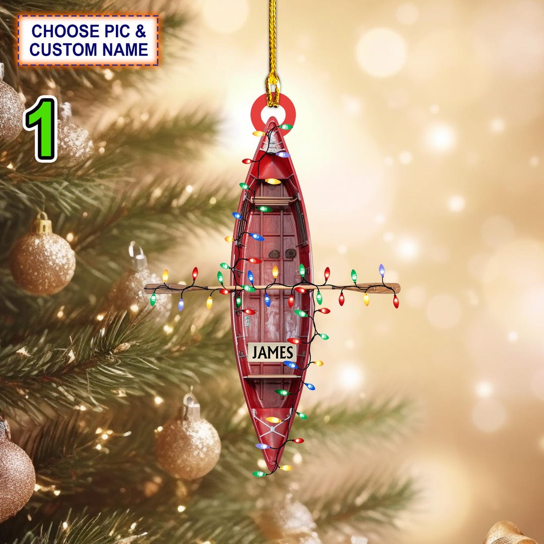 Custom Name Boat With Led Light Christmas Ornament, Christmas Tree ...