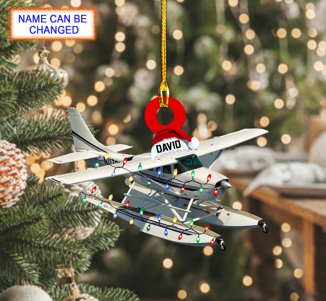 Custom Name Seaplane Personalized Ornament, Christmas Tree Hanging ...