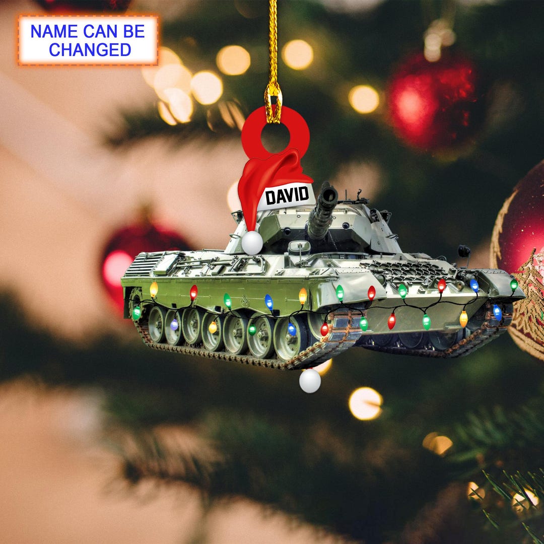 Custom Name Tank Xmas Personalized Ornament, Christmas Tree Hanging ...