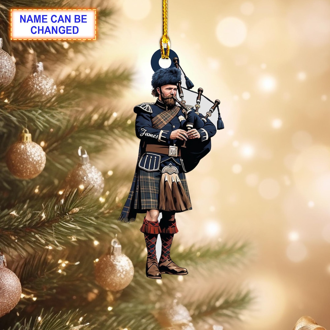 Custom Name Bagpipe Personalized Ornament, Christmas Tree Hanging Decor ...