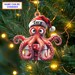 Custom Name Cute Octopus With Santa Hat Sitting on A Gift Box Ornament ...