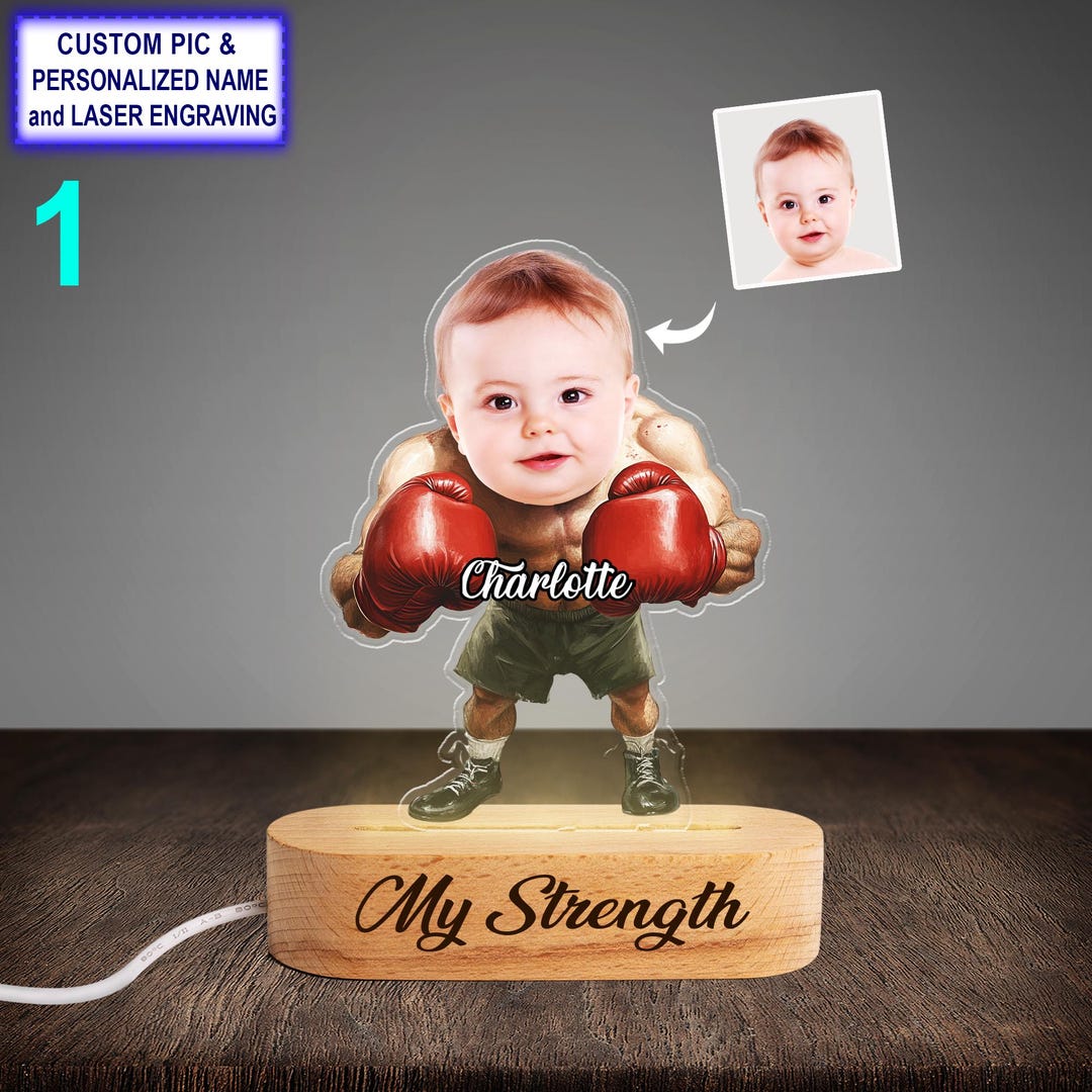 Funny Custom Boxing Night Light – Personalized Fighter Lamp, Engraved ...