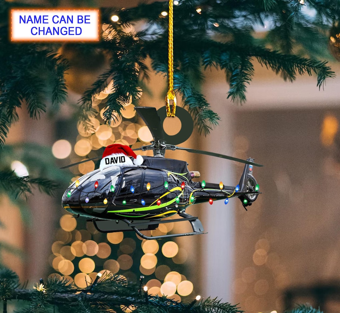 Custom Name Helicopter Personalized Ornament, Christmas Tree Hanging ...