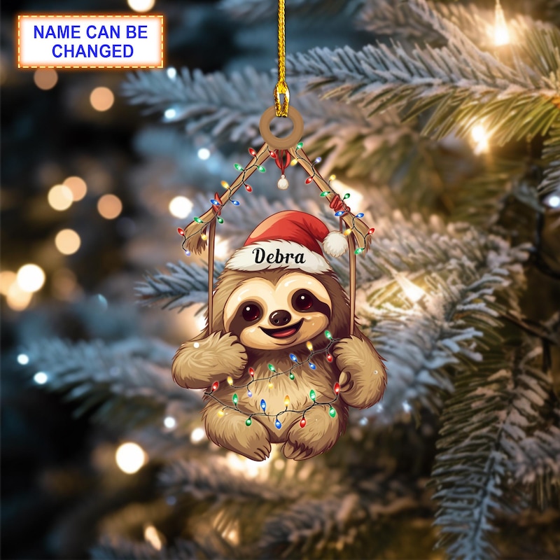 Sloth Christmas Ornament - Etsy