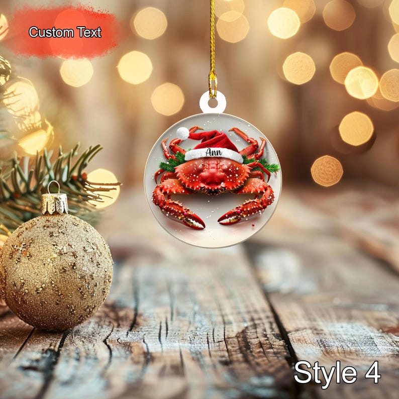 Custom Steamed King Crab Christmas Ornament, Personalized Seafood ...