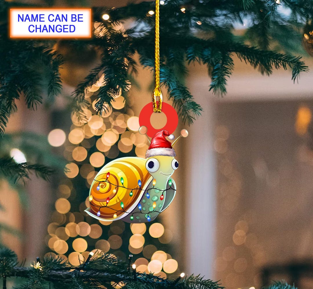 Custom Name Sea Snail Personalized Ornament, Christmas Tree Hanging ...