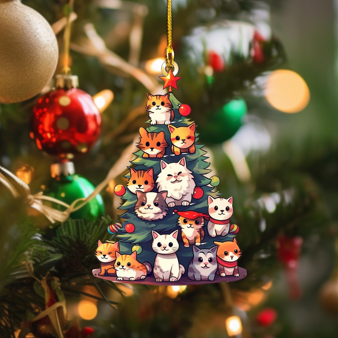Cat Christmas Tree Ornament, Christmas Ornament, Christmas Tree Hanging ...