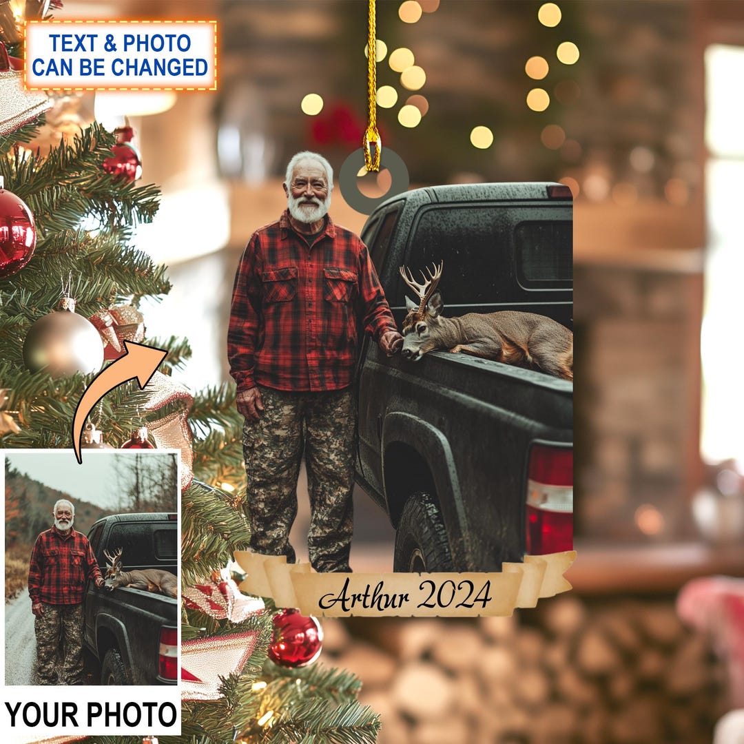 Custom Name and Custom Photo Deer Hunting Christmas Personalized ...