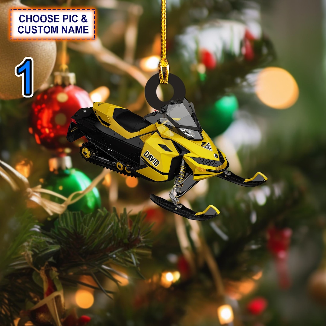 Custom Name Snowmobile Motorcycle Christmas Ornament, Christmas Tree ...