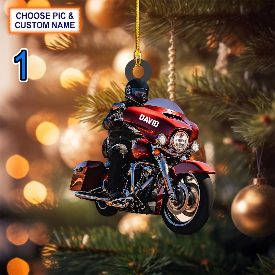 Custom Name Biker Street Glide Motorcycle Personalized Christmas ...