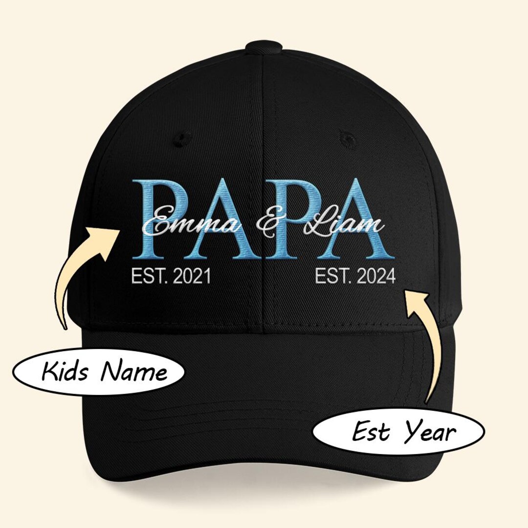 Papa Mama Custom Last Name Embroidered Cap, Personalized Couple Hat ...