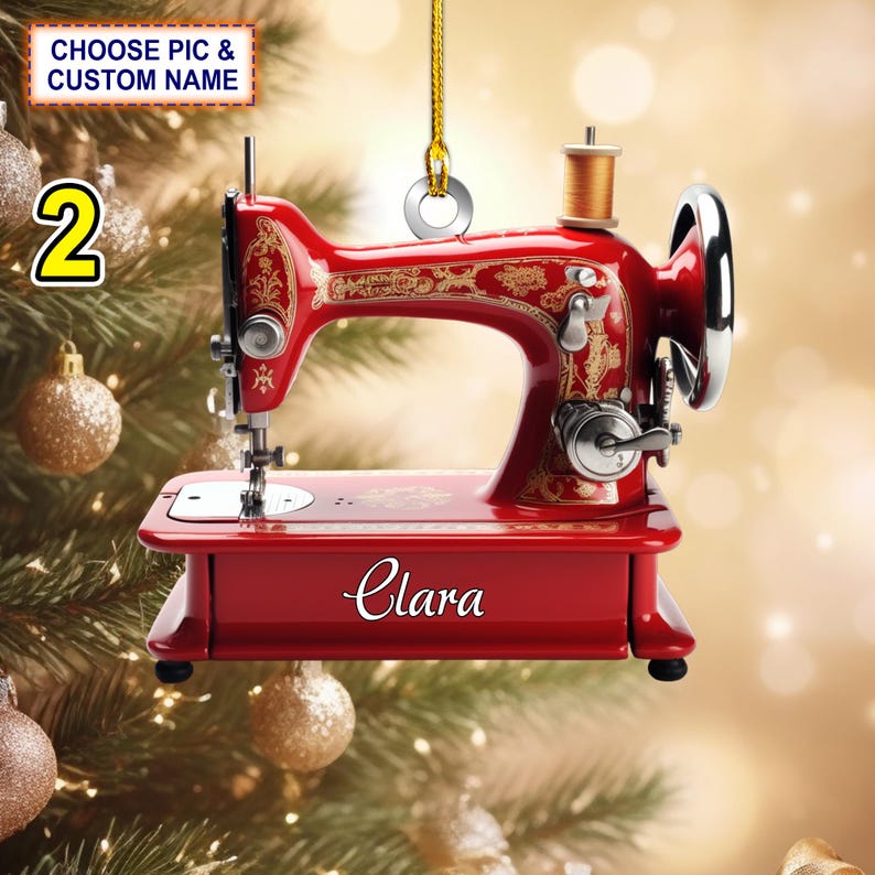 Custom Name Sewing Machine Christmas Ornament, Christmas Tree Hanging ...