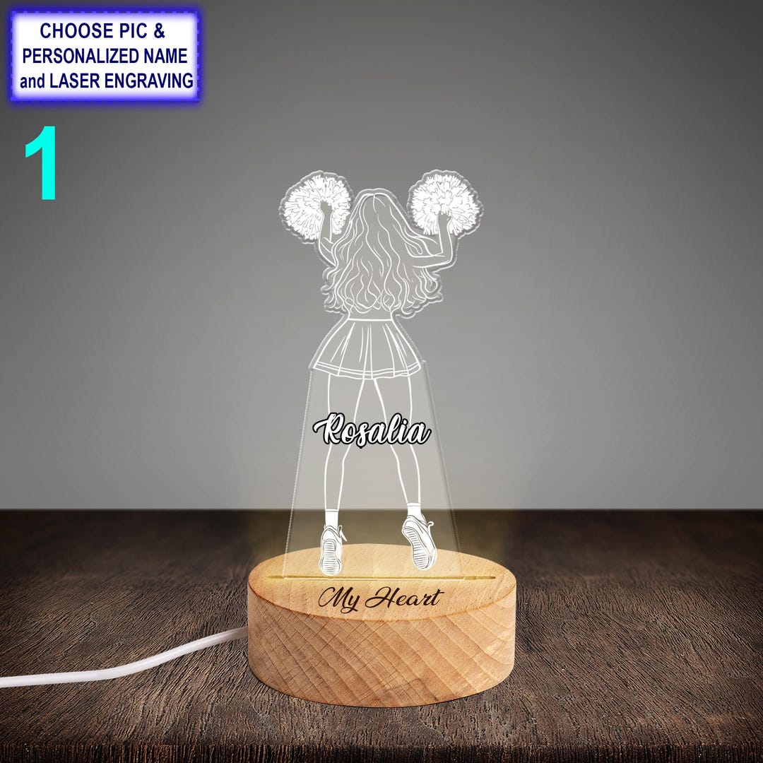 Personalized Cheerleader 2 Aircraft Acrylic Night Light With Name ...