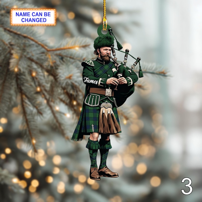 Custom Name Bagpipe Personalized Ornament, Christmas Tree Hanging Decor ...