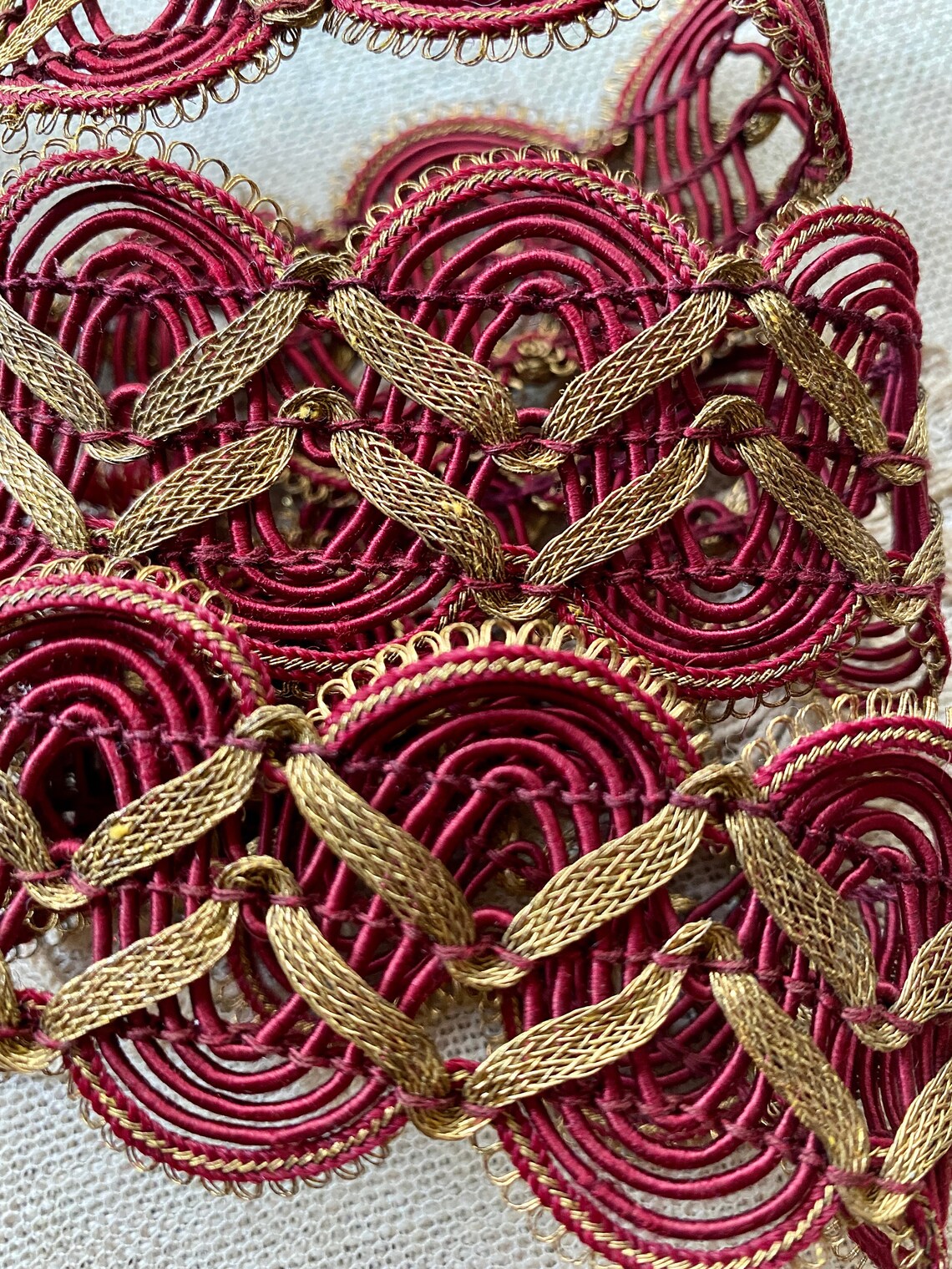 Lacey Scalloped Gold Metal & Cord Trim - Etsy