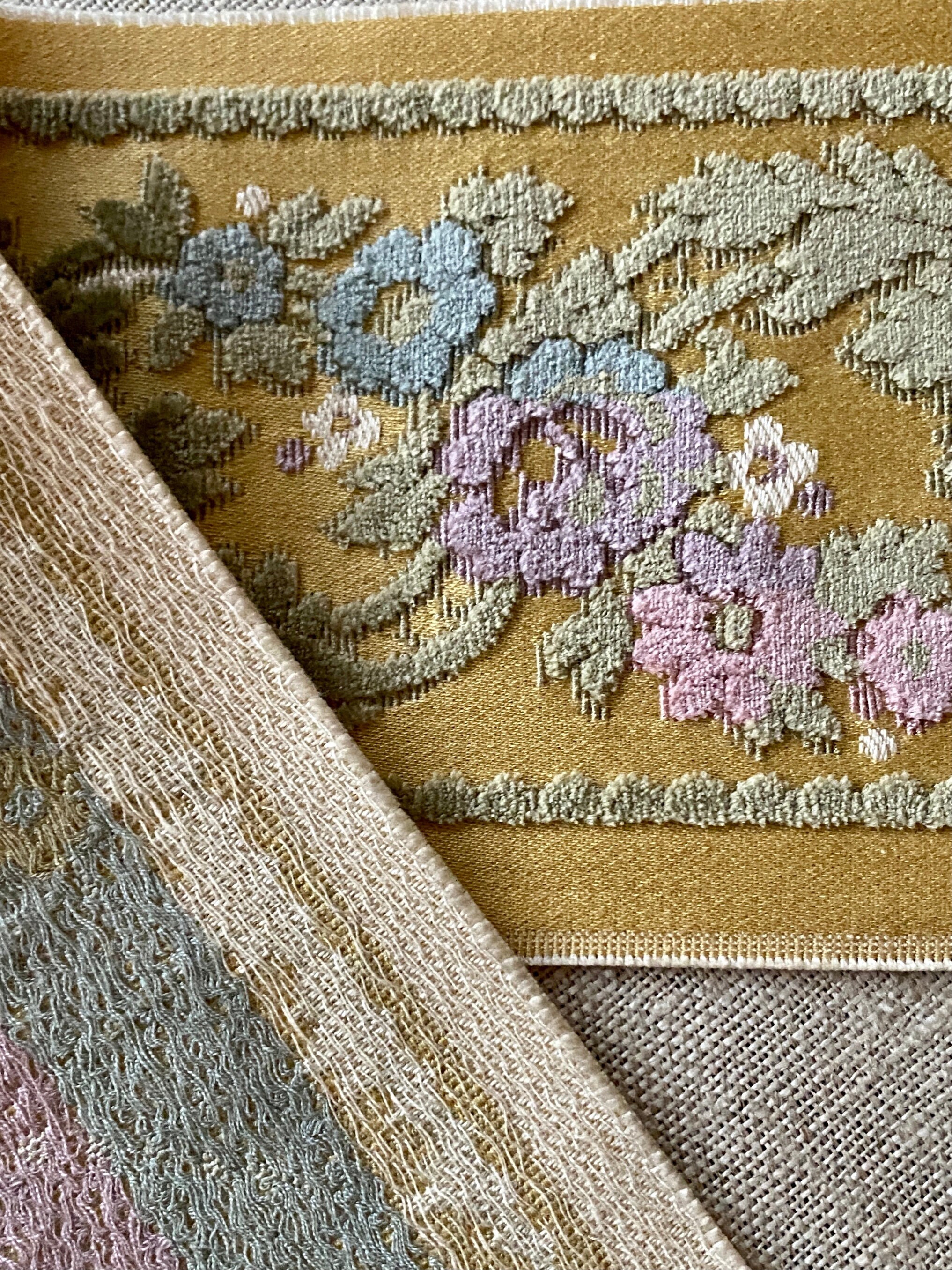 Mid Century Satin and Cut Velvet Border - Etsy