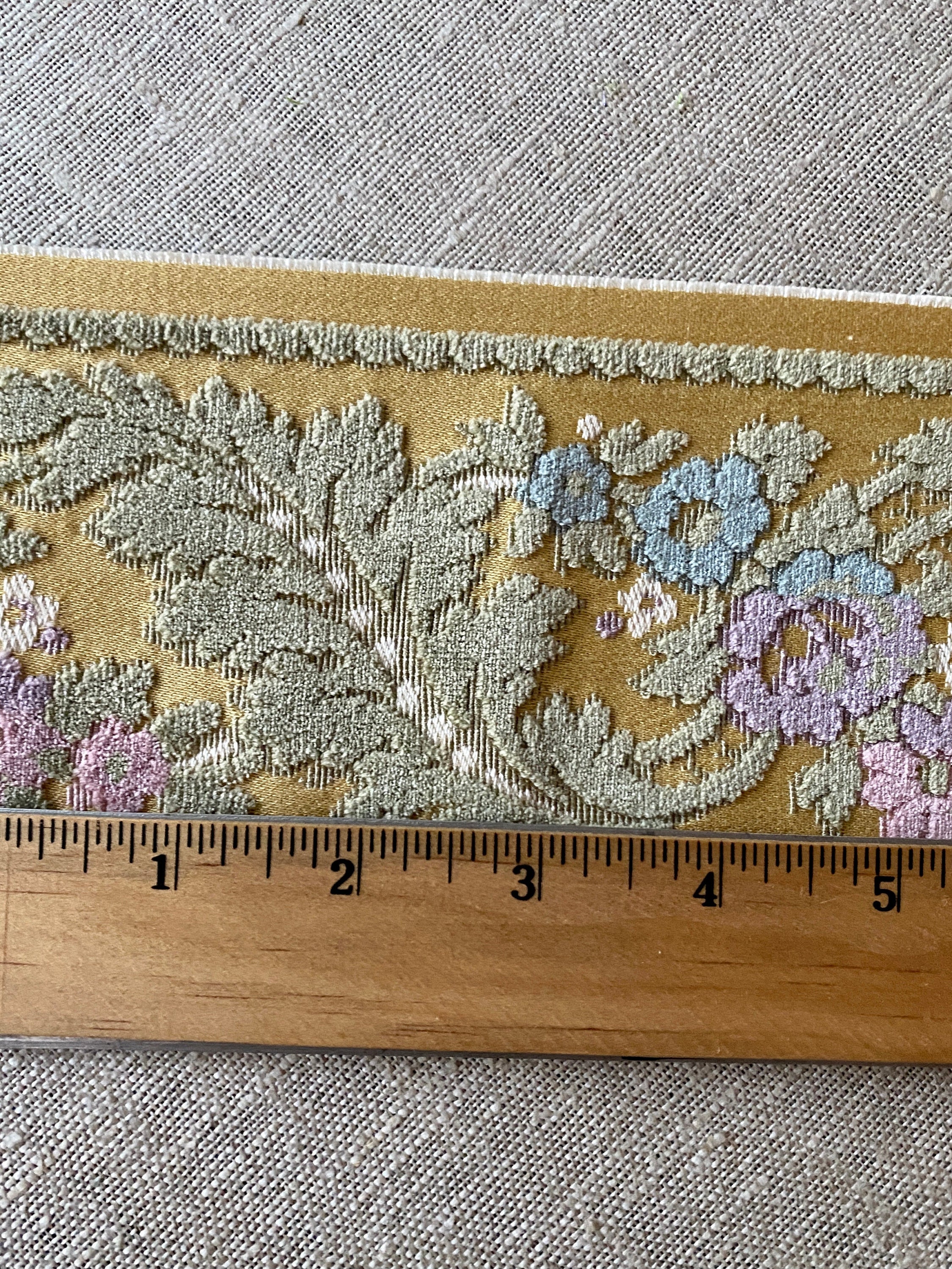 Mid Century Satin and Cut Velvet Border - Etsy