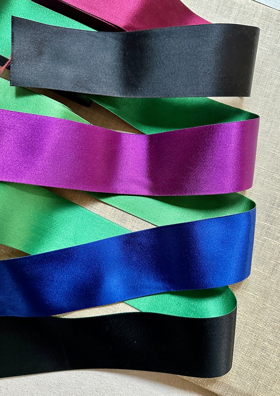 Vintage French Two Color Heavy Satin Ribbon - Etsy