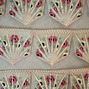 Antique Hand Embroidered Applique Trim - Etsy