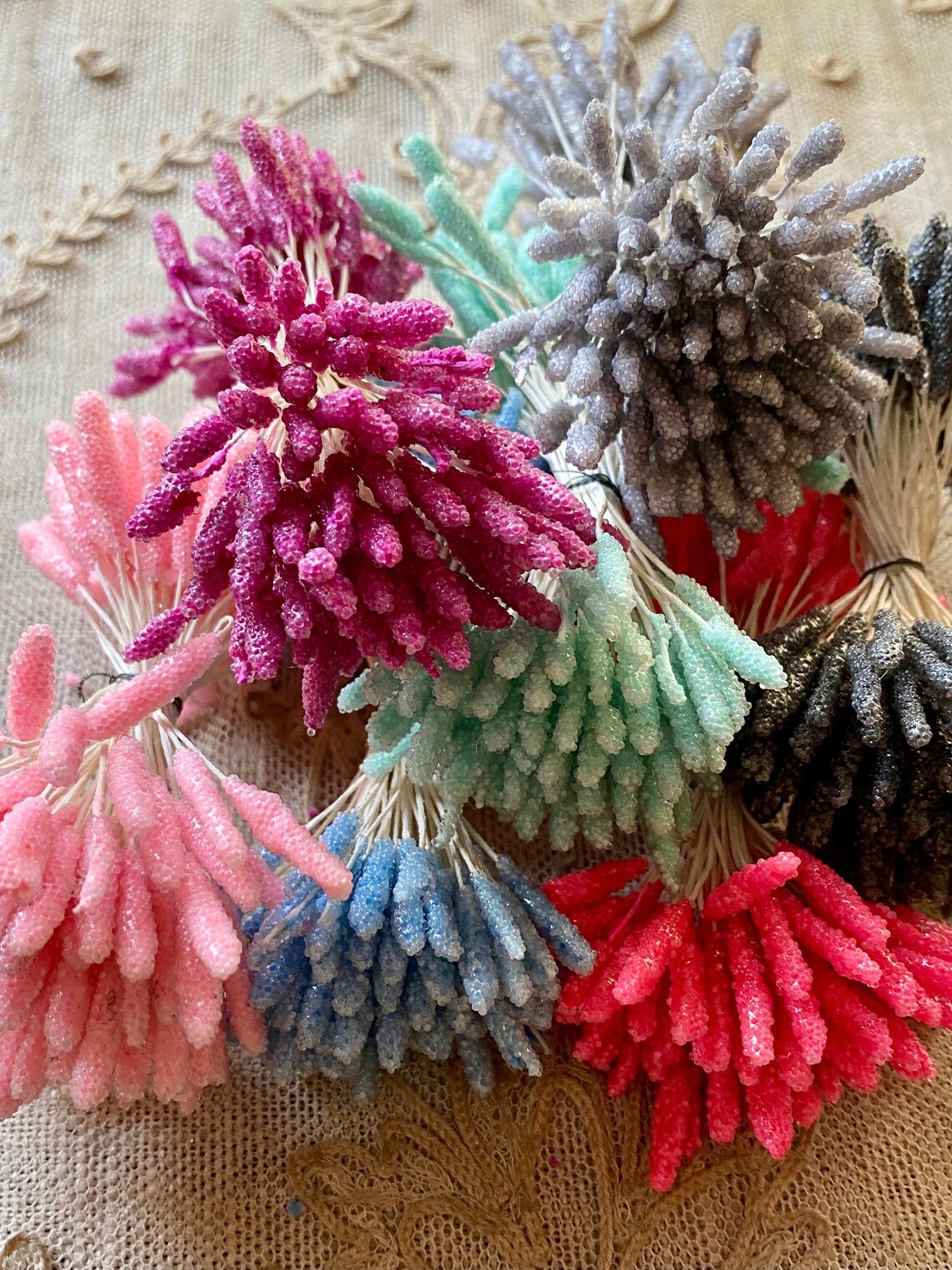 Vintage Mid Century Glass Ballotini Stamens - Etsy