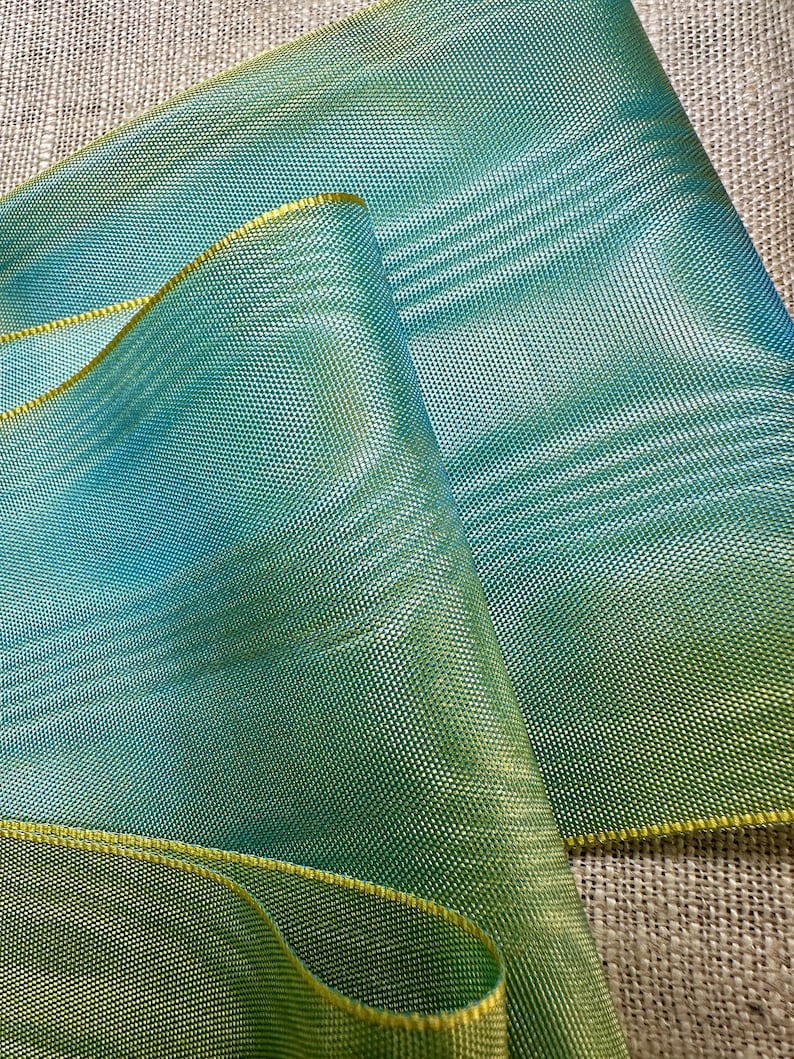 Moiré Ribbon in Three Different Widths Changeable Turquoise - Etsy