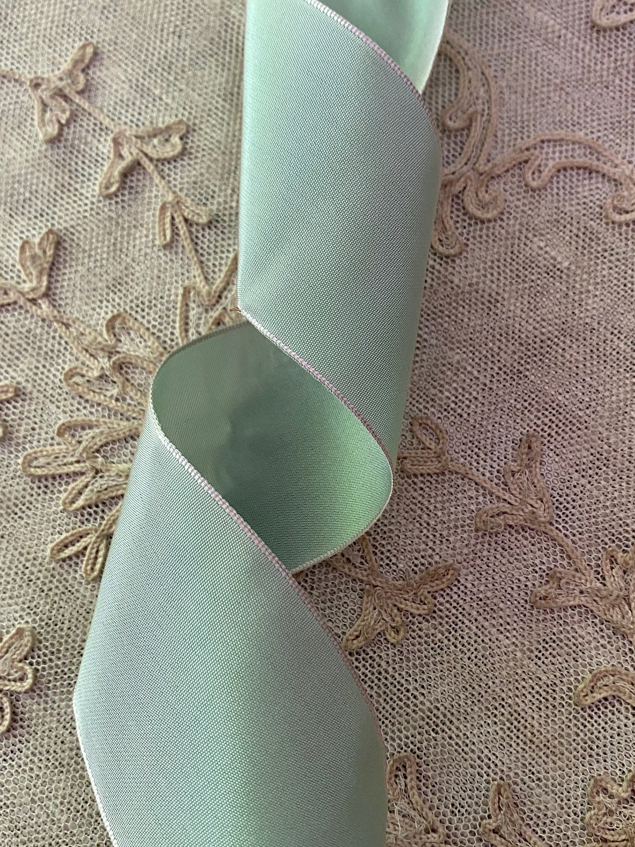 French Wired Ribbons in Three Greens - Etsy