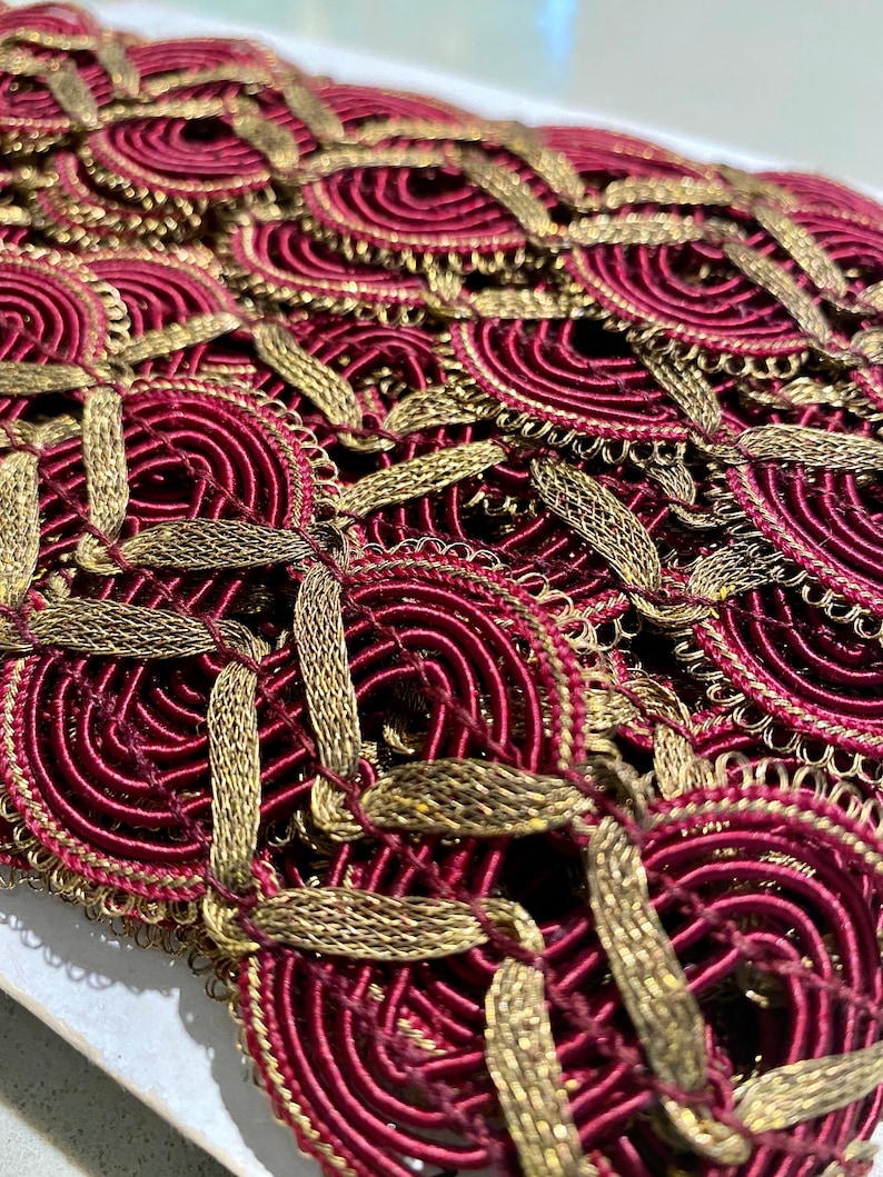 Lacey Scalloped Gold Metal & Cord Trim - Etsy