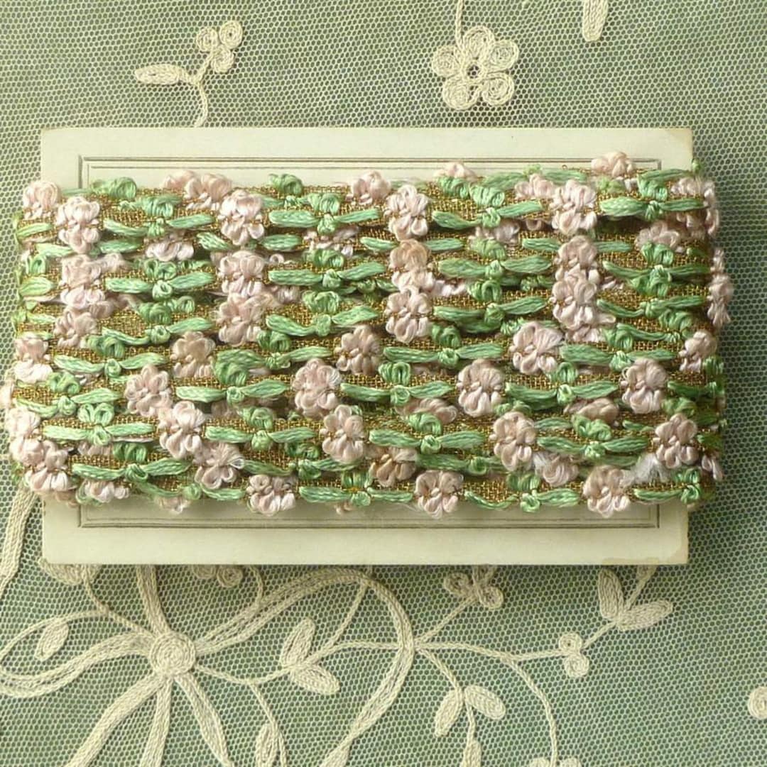 Rococo Pink Floss & Gold Metal Trim 12 Inch Length - Etsy
