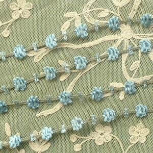 Rococo Trim Blue Flower & Silver Metal 12 Inches - Etsy