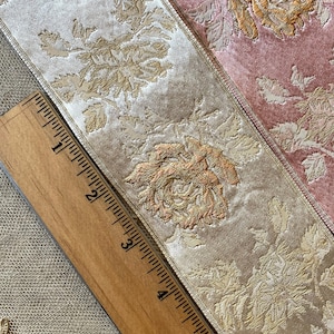 French Brocade Vintage Ribbon With Embossed Roses - Etsy