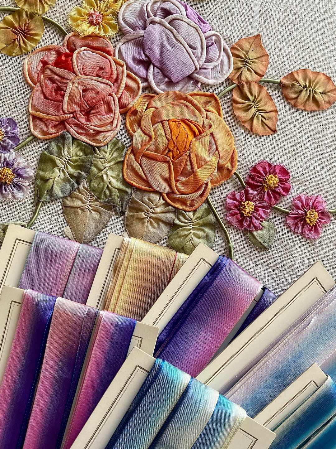 French Ombre Antique Ribbons for Flowers - Etsy