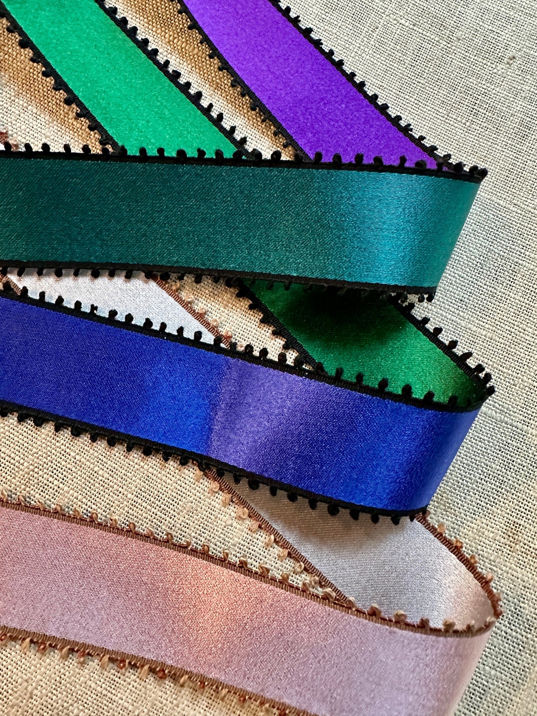 Vintage French Two Color Picot Satin Ribbon - Etsy