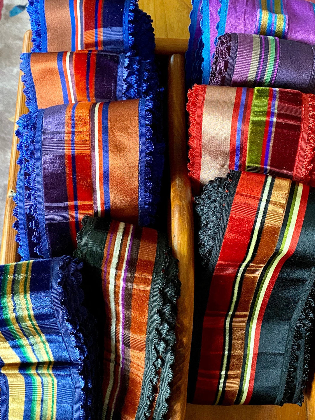 Antique Velveteen and Frilled Edge French Ribbon - Etsy